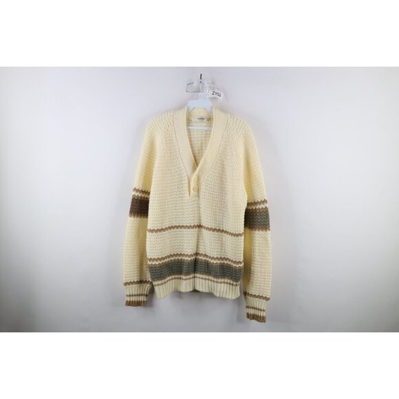 Vintage | Sweaters | Vtg 7s Mid Century Modern Mcm Mens Medium Striped ...